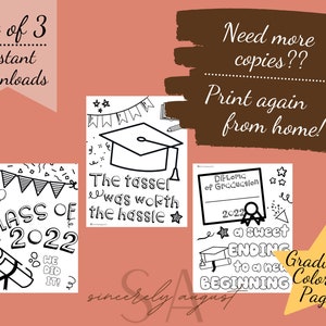 Graduation Coloring Pages Printable Graduation Party - Etsy