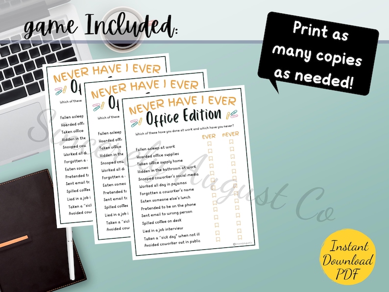 Office NEVER HAVE I EVER Game: Printable Teambuilding Activity (digital ...