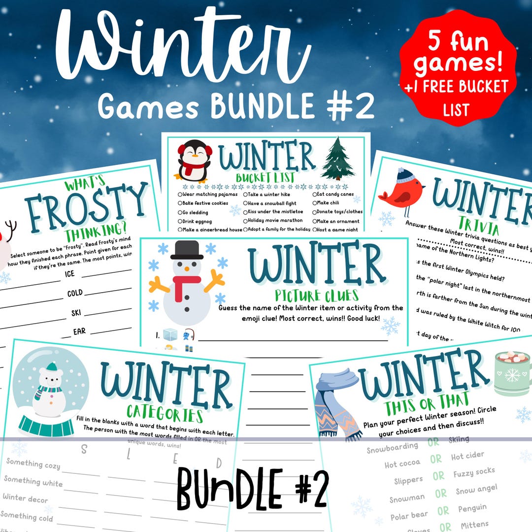 Winter Games BUNDLE #2: Printable Family Activities (digital Download ...
