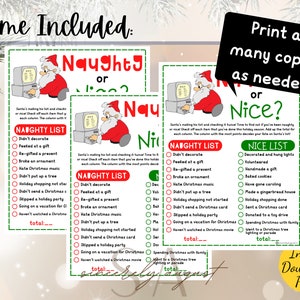 Naughty or Nice Christmas Game Christmas Party Game Printable Christmas ...