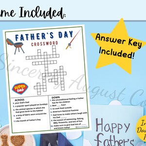 Fathers Day WORD SEARCH - Fathers Day CROSSWORD - Fathers Day Party ...