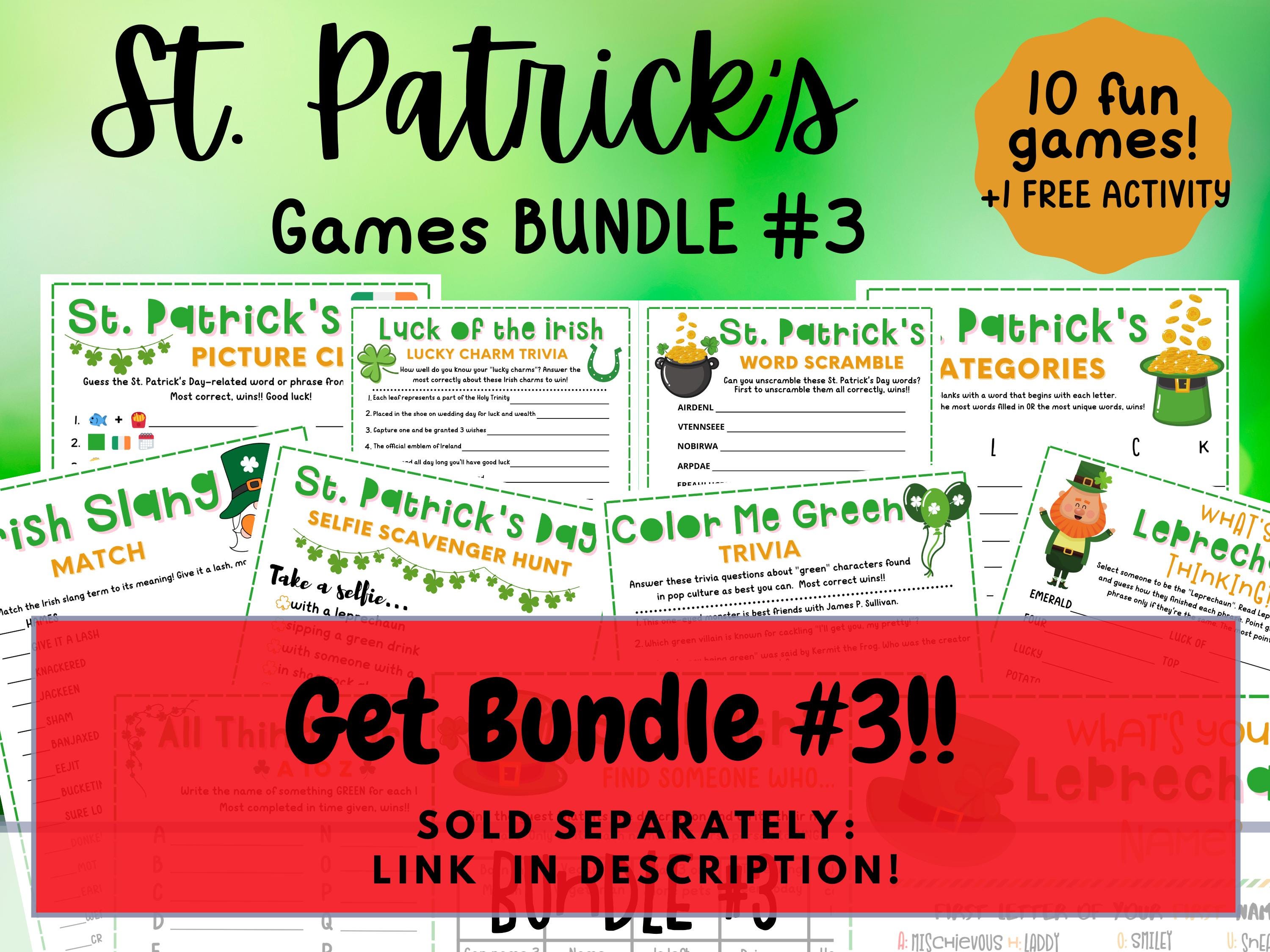 LUCK of the IRISH Game - St. Patrick's Day Party Game - Printable St ...