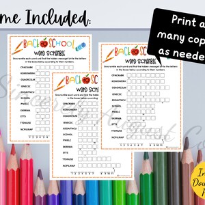 WORD SCRAMBLE Back to School Game - First Day of School Activities ...