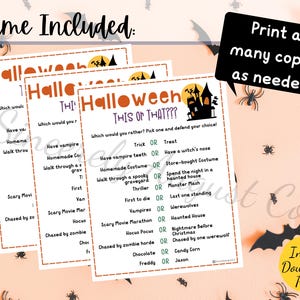 Halloween THIS OR THAT - Halloween Party Game - Halloween Would You ...