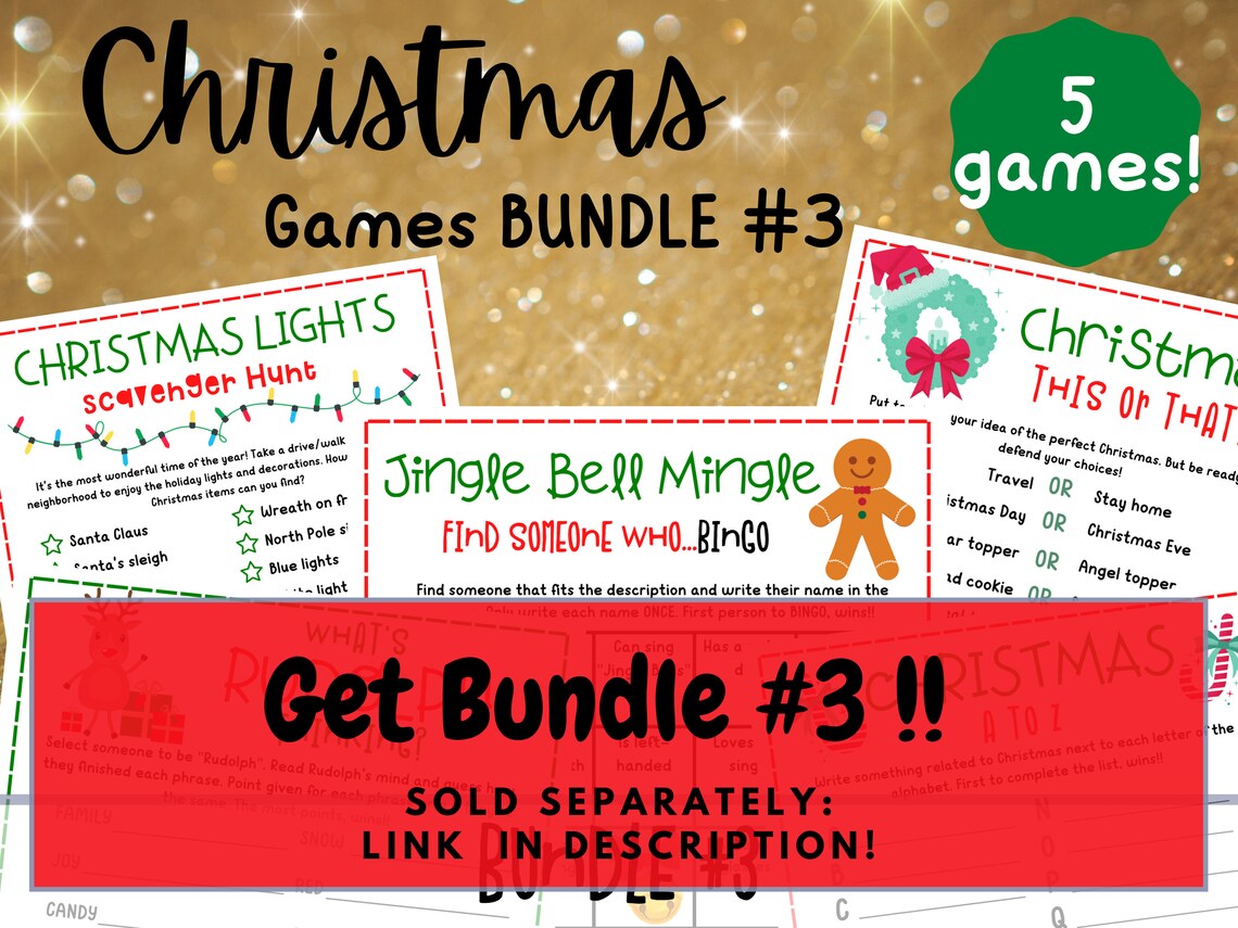 Christmas Party Games BUNDLE Printable Christmas Party Games Holiday ...