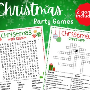 Christmas Word Search Christmas Crossword Christmas Games Printable ...