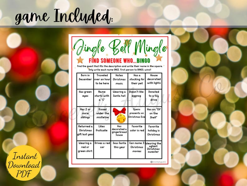 Christmas FIND SOMEONE Who BINGO Game (digital Download) - Etsy