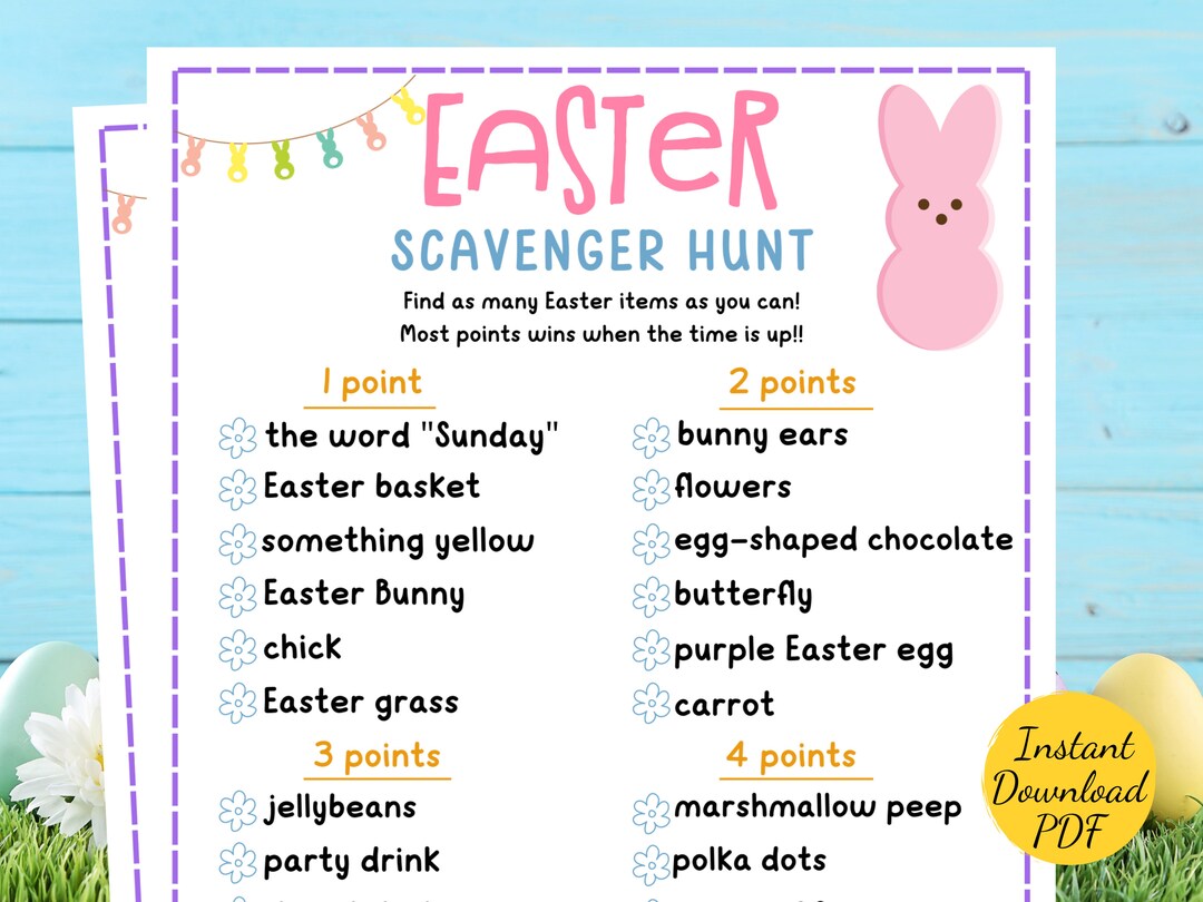 Easter SCAVENGER HUNT Easter Party Game Printable Easter Celebration ...