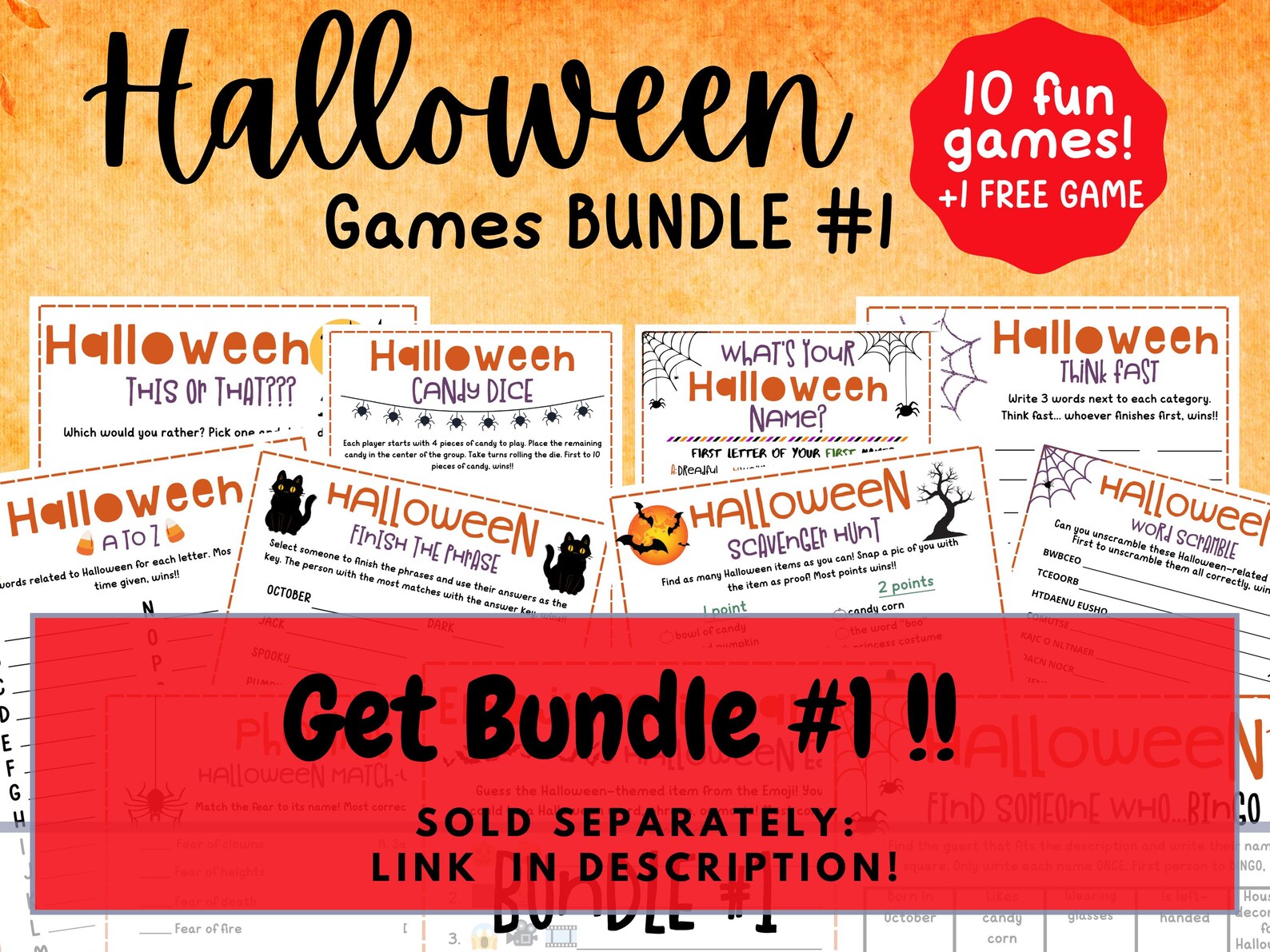 Halloween WORD SCRAMBLE Party Game - Printable Halloween Party Activity ...