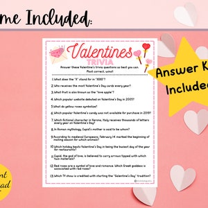 Valentines Day TRIVIA Game Valentines Day Party Game Printable ...