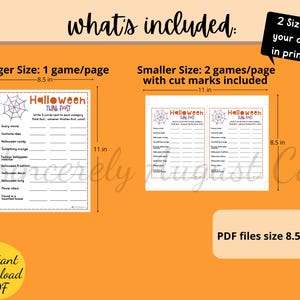 Halloween THINK FAST Game: Printable Party Activity (PDF) - Etsy
