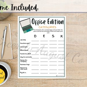 Office CATEGORIES Game: Printable Teambuilding Activity (PDF) - Etsy