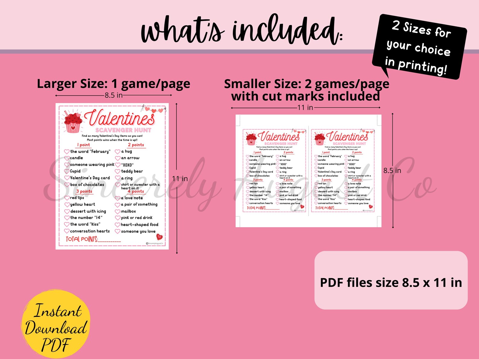 Valentines Day SCAVENGER HUNT - Valentines Day Party Game - Printable ...