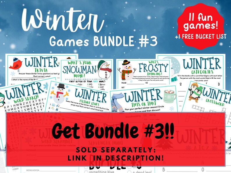 Winter CATEGORIES Game: Printable Party Activity (PDF Download) - Etsy
