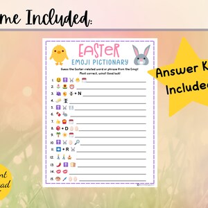 Easter EMOJI PICTIONARY Game Easter Party Game Printable Easter ...