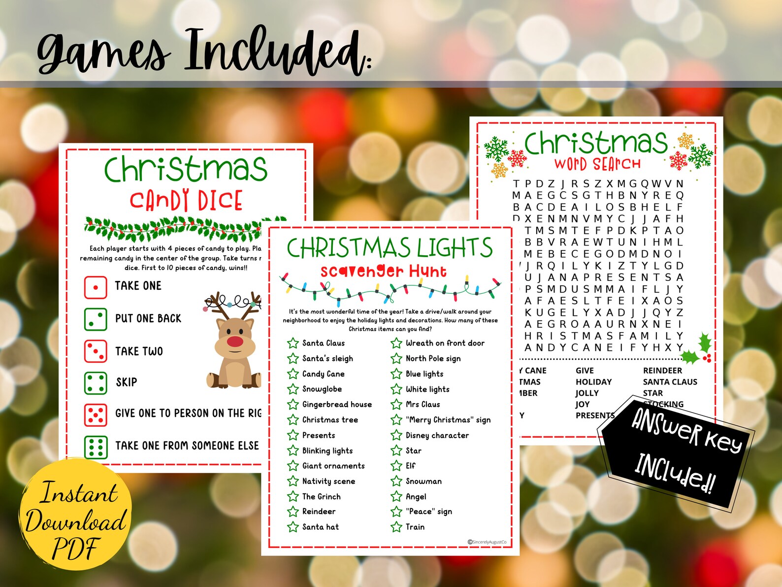 Christmas Party Games BUNDLE Printable Christmas Party Games Holiday ...
