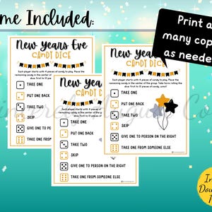 New Years Eve CANDY DICE Game: Printable NYE Party Activity (digital ...