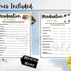 Graduation Party Games BUNDLE #2 - 5 Game Bundle - High School ...