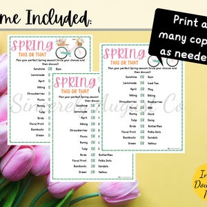 Spring THIS or THAT Game: Printable Party Activity (PDF) - Etsy