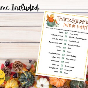 Thanksgiving THIS OR THAT Thanksgiving Party Game - Etsy