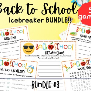 Back to School Games BUNDLE 5 Game Bundle Back to School Icebreaker ...