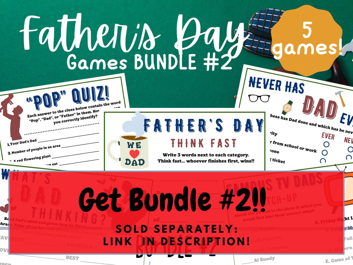 FAMOUS TV DADS Fathers Day Match - Fathers Day Party Game - Printable ...