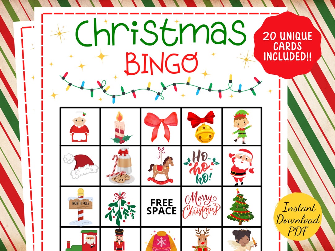Christmas BINGO Christmas Activities for Kids Printable - Etsy