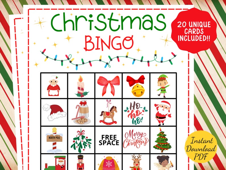 Christmas BINGO Christmas Activities for Kids Printable - Etsy
