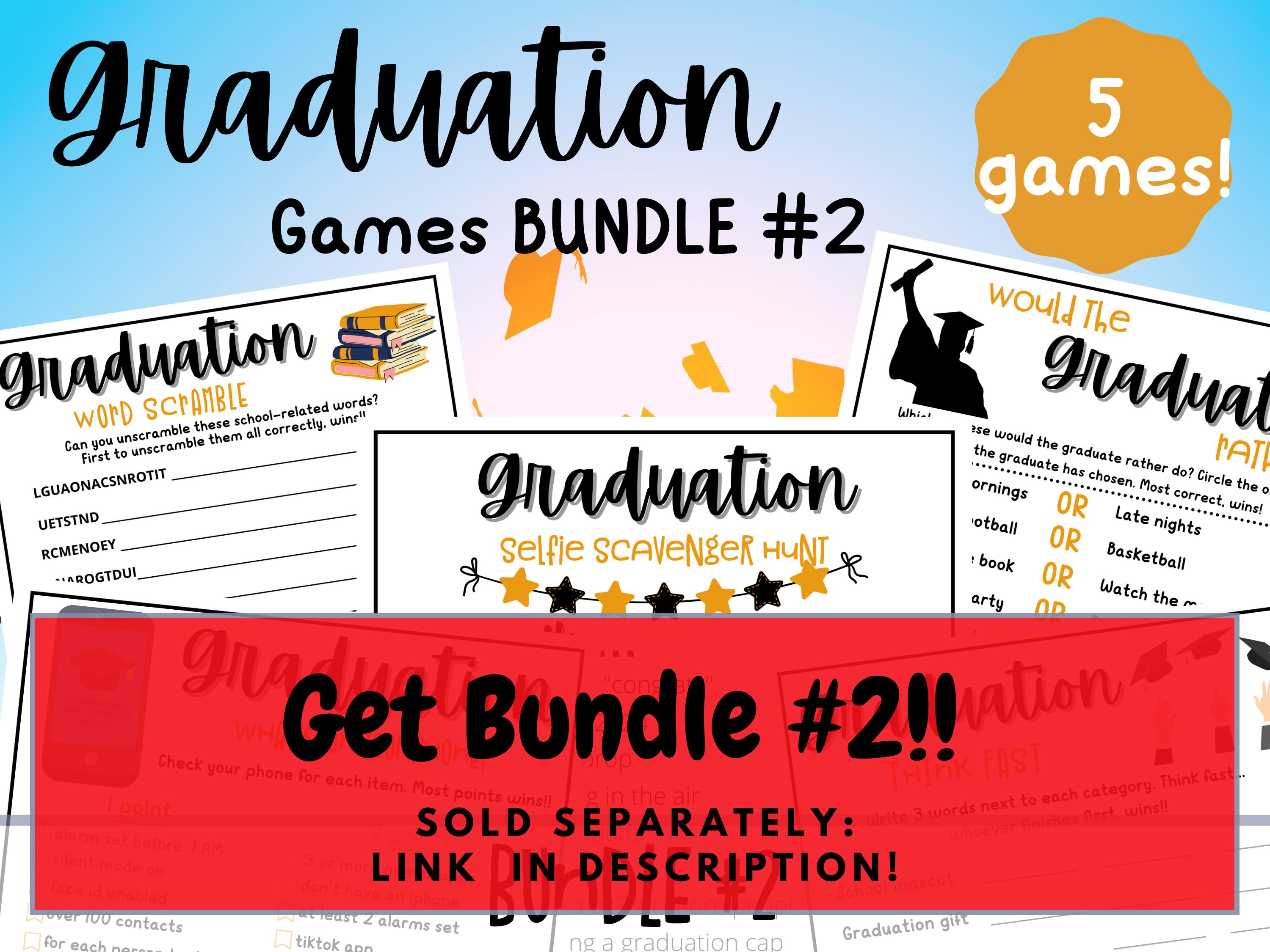 Graduation WORD SCRAMBLE - Graduation Party Game - High School ...