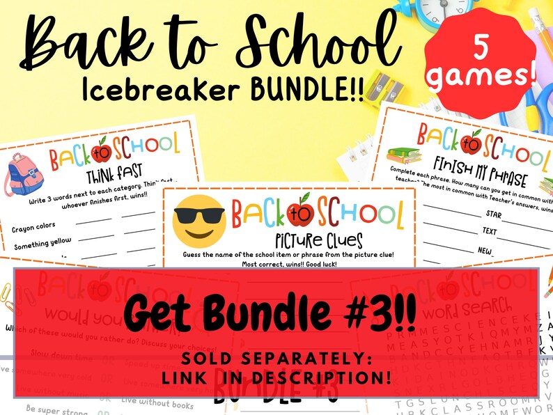 Back to School Icebreaker Game: THINK FAST Classroom Activity (PDF) - Etsy