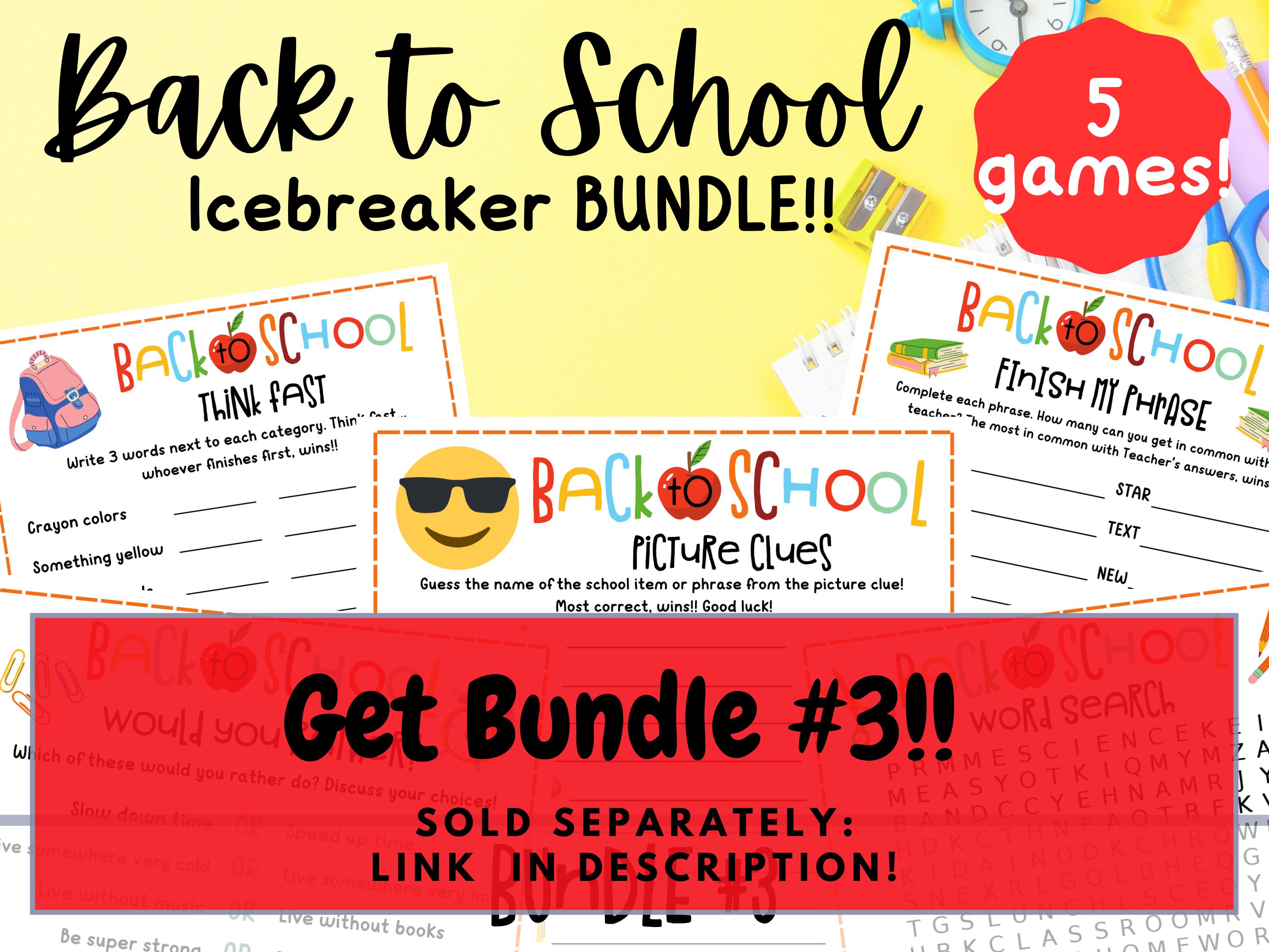 THINK FAST Back to School Game - First Day of School Activity ...