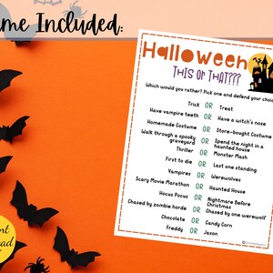 Halloween THIS OR THAT Halloween Party Game Halloween Would You Rather ...