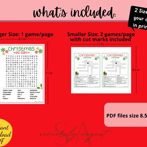 Christmas Word Search Christmas Crossword Christmas Games Printable ...