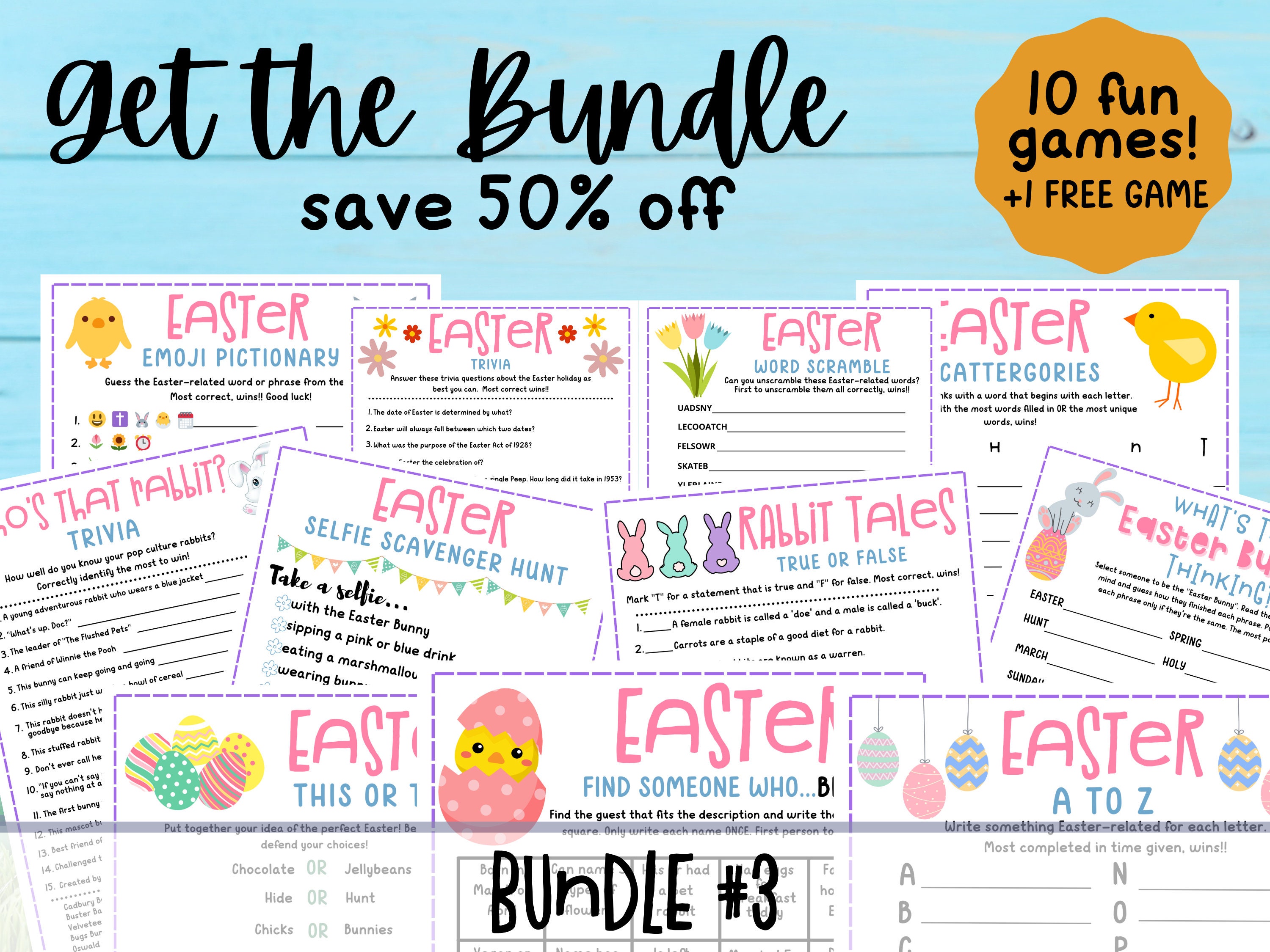 What's the EASTER BUNNY THINKING Game Easter Party Game Printable ...