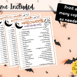Halloween MOVIE VILLAIN MATCH Halloween Party Game - Etsy