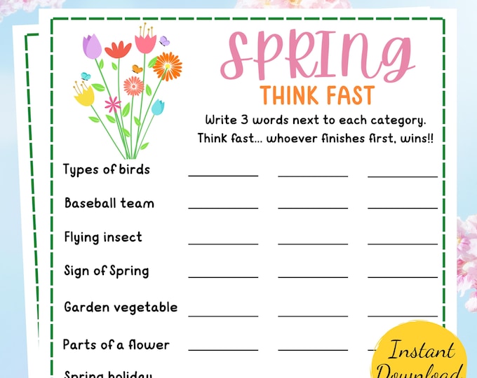 Spring GARDEN TRIVIA Game: Printable Party Activity (PDF) - Etsy Canada
