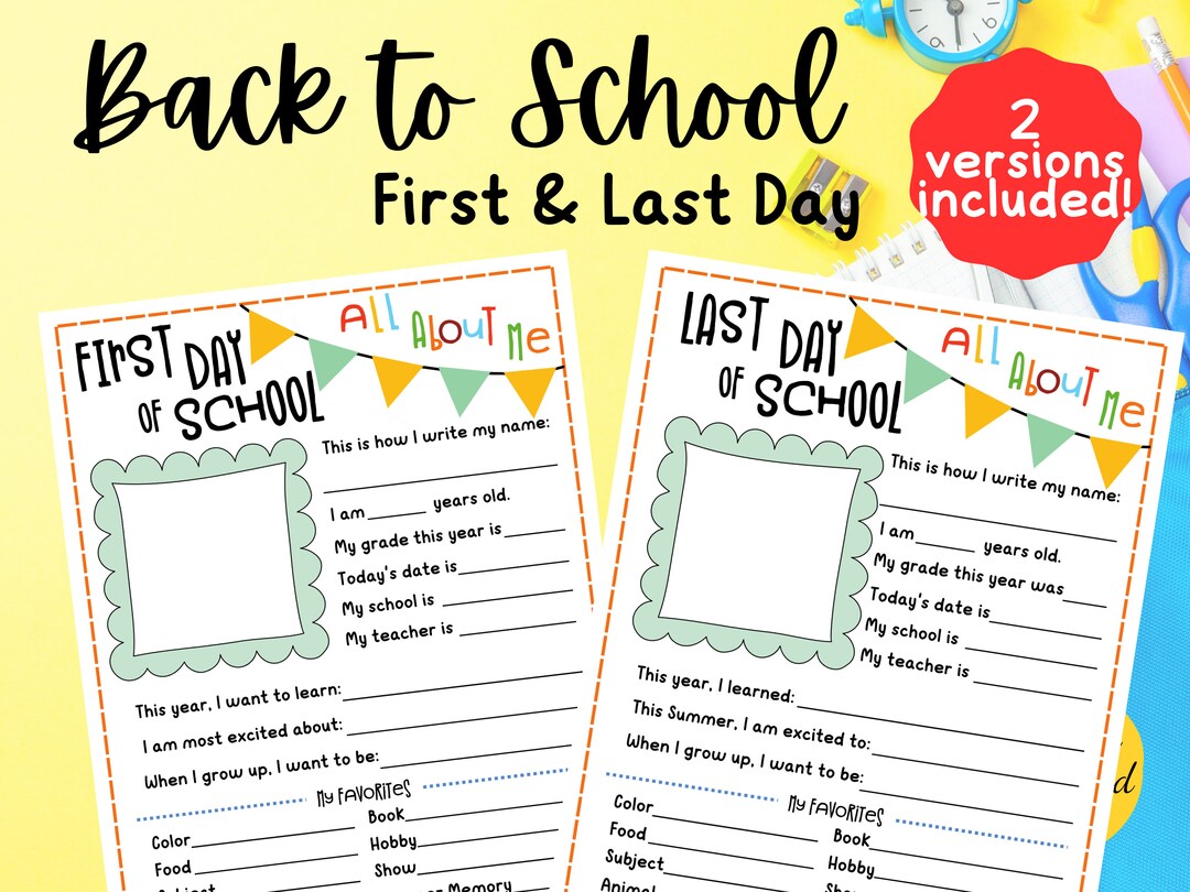 ALL ABOUT ME First Day of School Last Day of School Back - Etsy