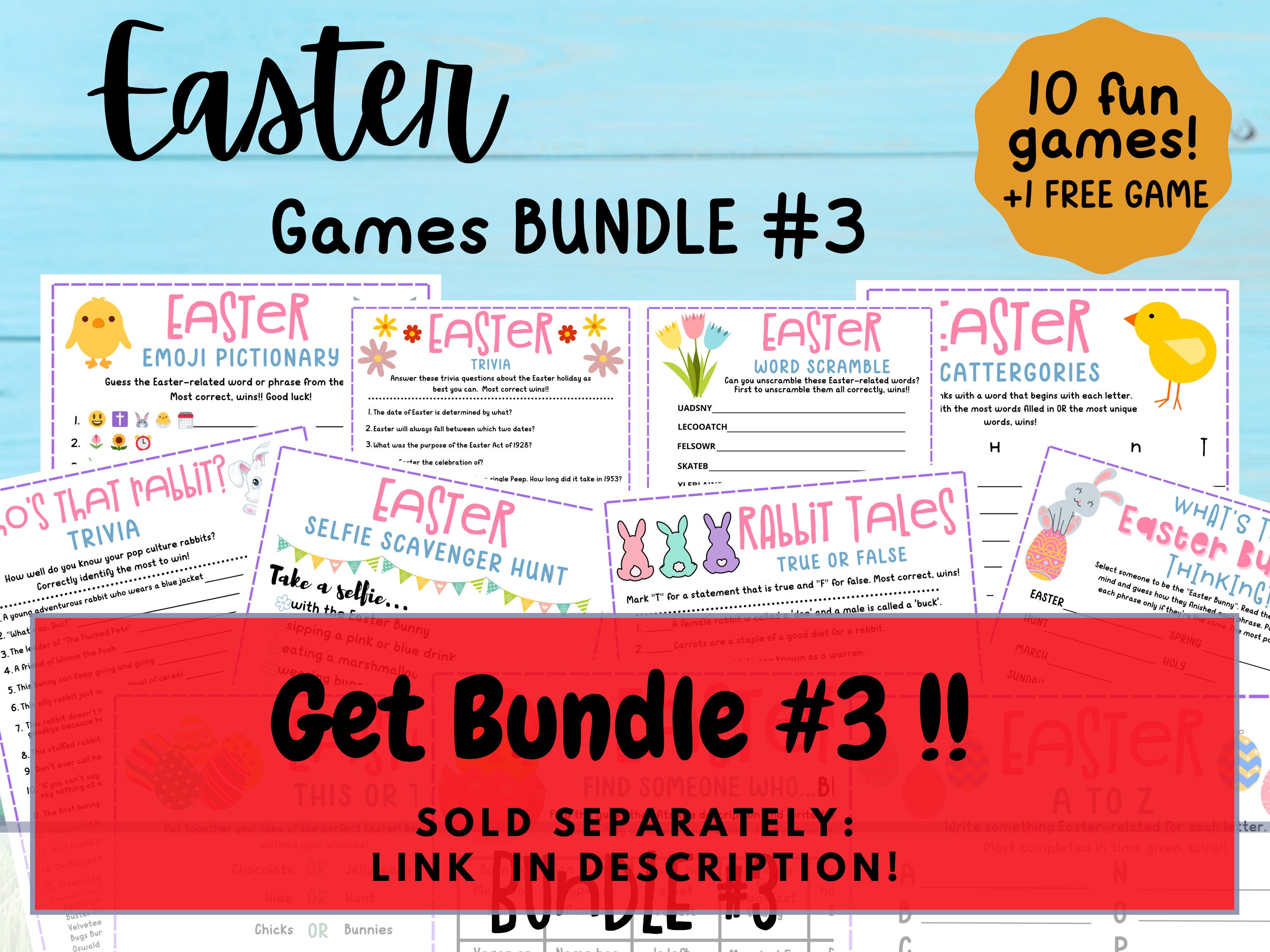 EASTER Party GAMES BUNDLE 6 Game Bundle Printable Easter Games and ...