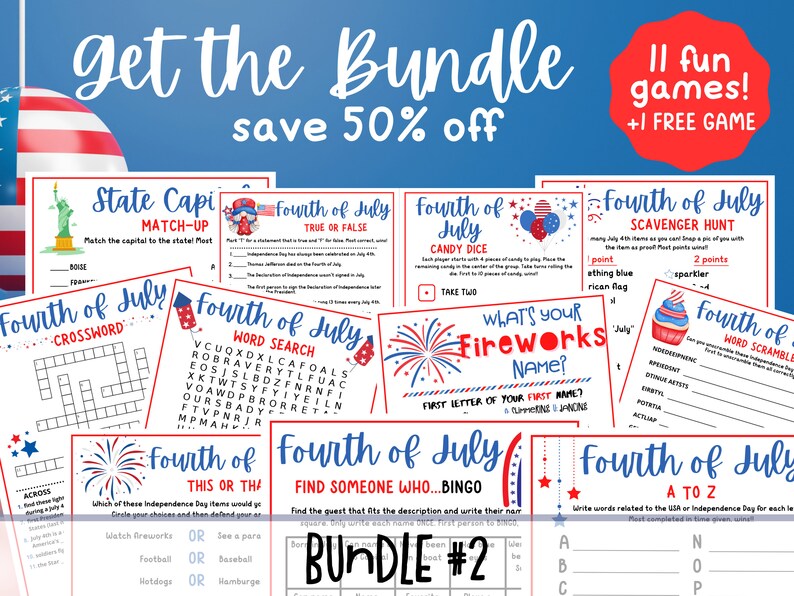 Fourth of July BINGO Game July 4th Find Someone Who Bingo July 4th ...