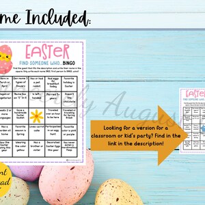 Easter FIND SOMEONE Who BINGO Game: Printable Party Activity (digital ...