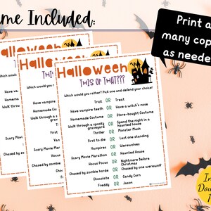 Halloween THIS OR THAT Halloween Party Game Halloween Would You Rather ...
