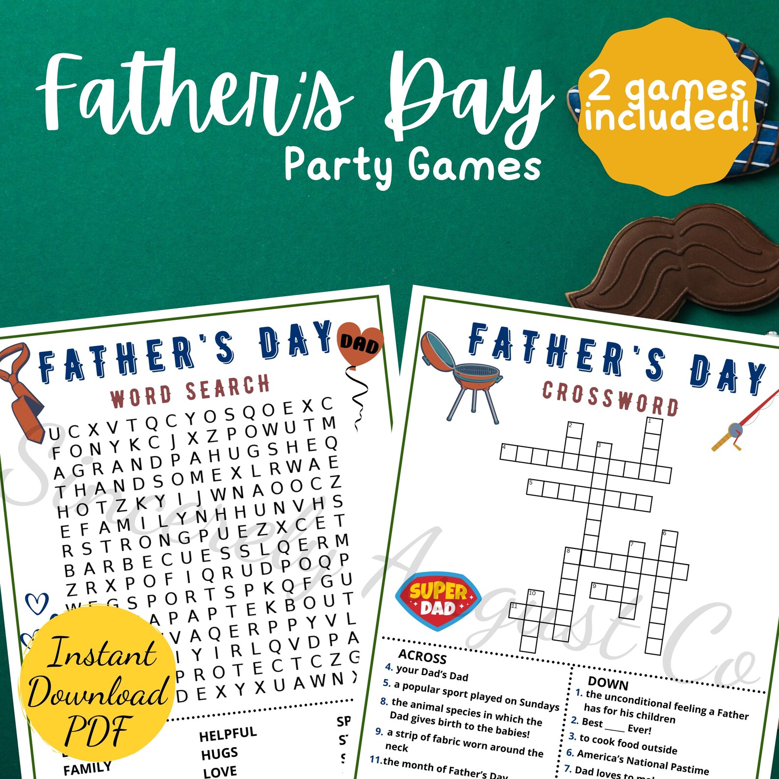 Fathers Day WORD SEARCH - Fathers Day CROSSWORD - Fathers Day Party ...