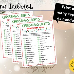 Christmas Lights SCAVENGER HUNT Game Printable Christmas Activity ...