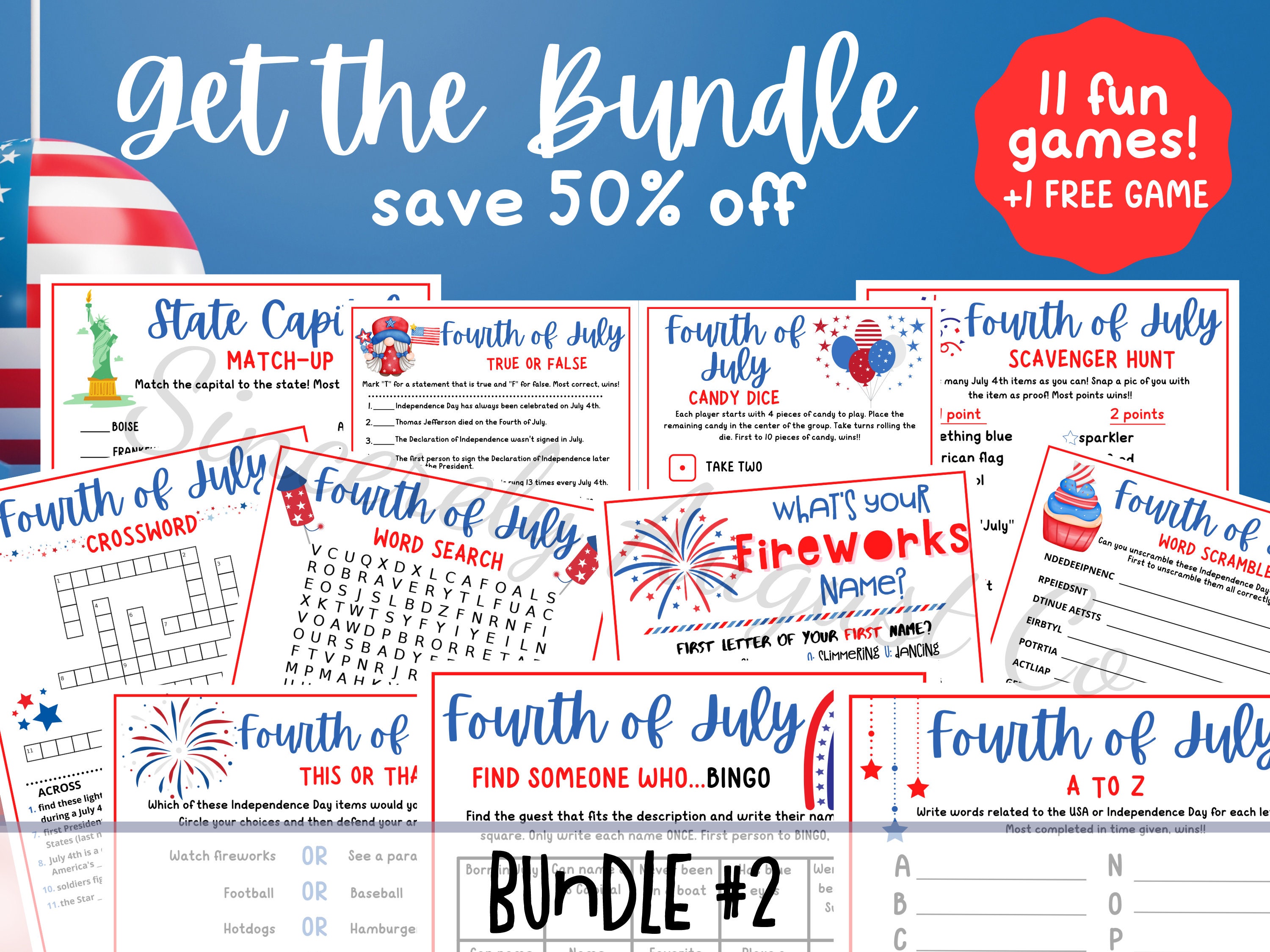 Fourth of July A TO Z Game July 4th Party Game Printable July 4th Party ...