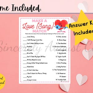 Valentines Day LOVE SONG MATCH Game - Valentines Day Party Game ...