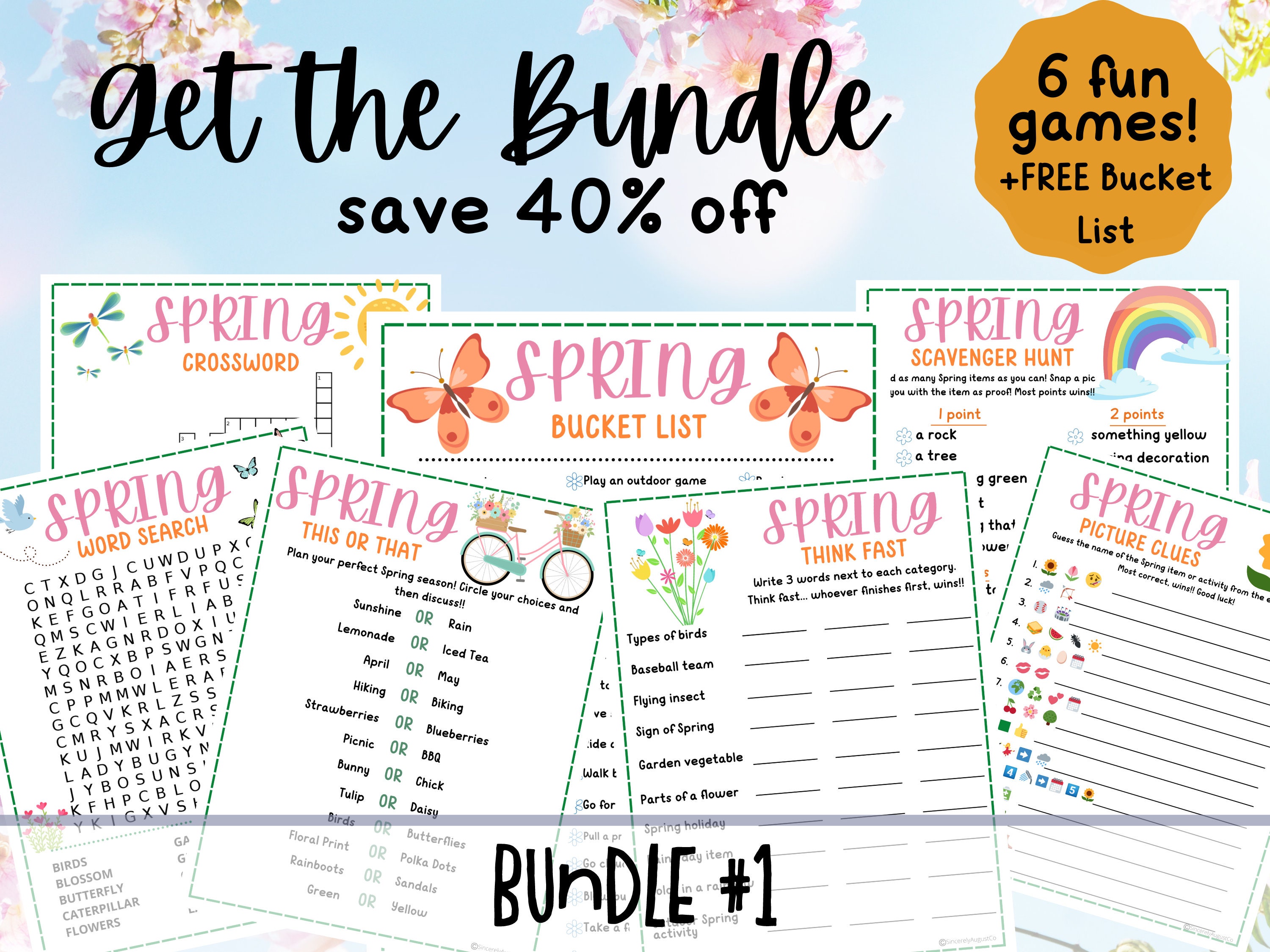 SPRING BUCKET LIST Printable List of Spring Activities Spring Ideas to ...