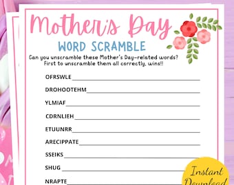 Mothers Day CATEGORIES Game - Mothers Day Party Game - Printable ...