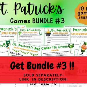 St. Patrick's Day Party Game BUNDLE 5 Game Bundle St. Patricks Day ...