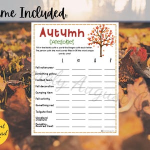 Fall CATEGORIES Game: Printable Autumn Party (PDF Pattern) - Etsy