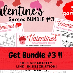 Valentines Day Party Games BUNDLE Printable Valentines Party Games ...